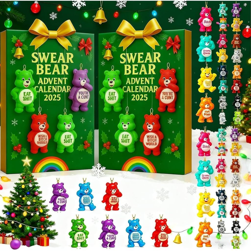Swear Bear Advent Calendar 2025, Funny Adult Christmas Countdown ...