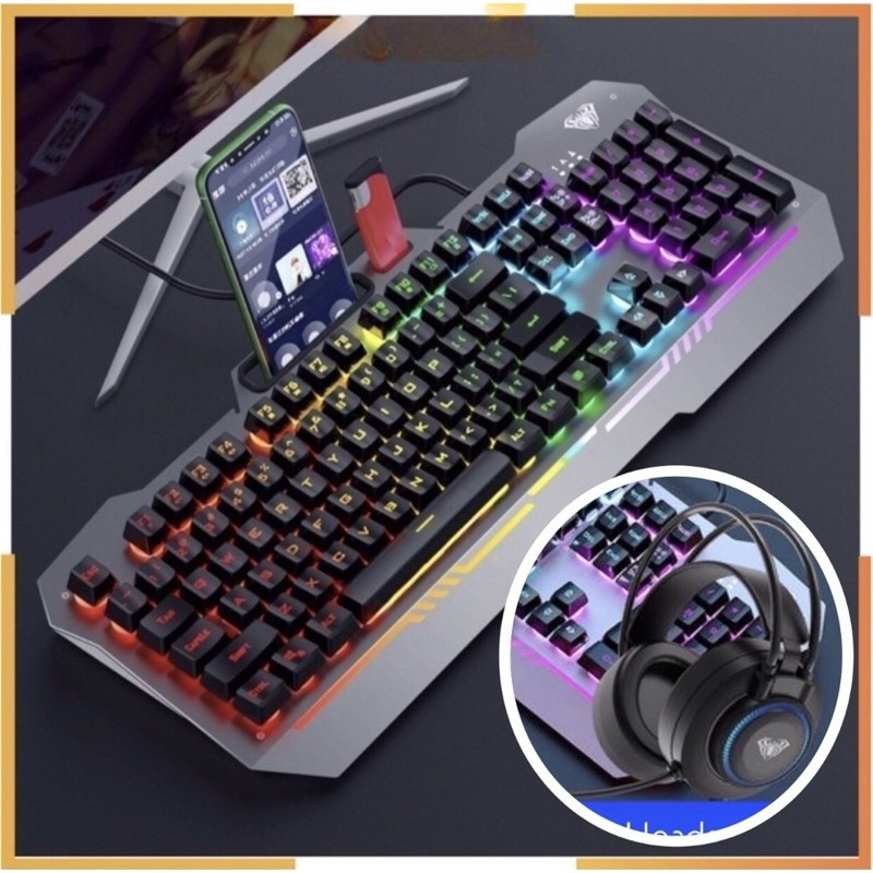 Sunny Membrane Gaming Keyboard Gaming Mouse Membrane Feeling RGB LED ...