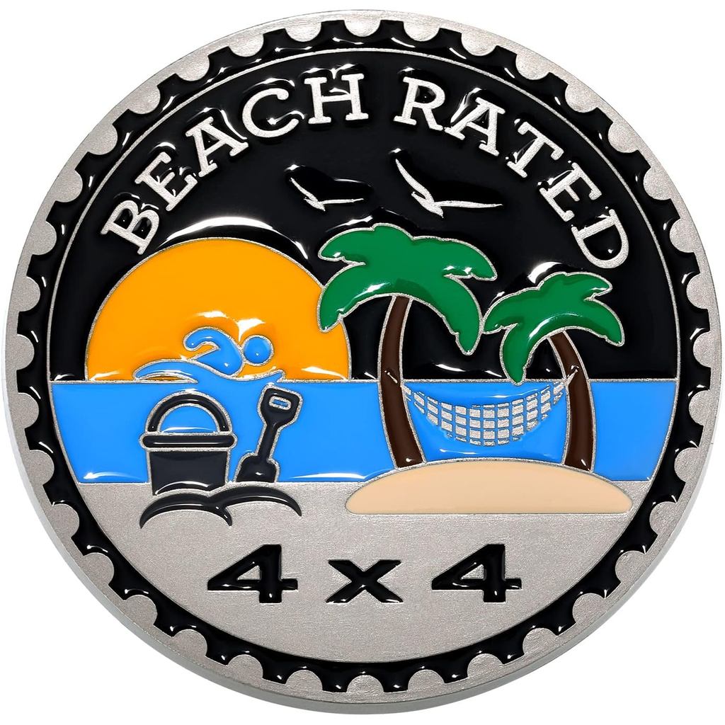 Frienda Beach Rated 4 x 4 Car Badge Metal Automotive Badge 3D Emblems ...