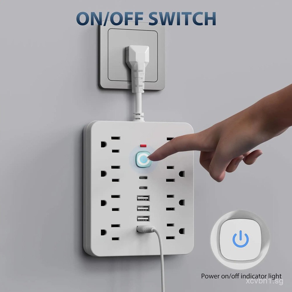 14-in-1 Heavy-Duty Power Strip Surge Protector with 8 AC Outlets, 4 USB ...