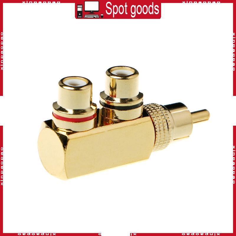 XI Copper o Splitter Plug RCA 1 Male to 2 Female AV Socket Connector ...