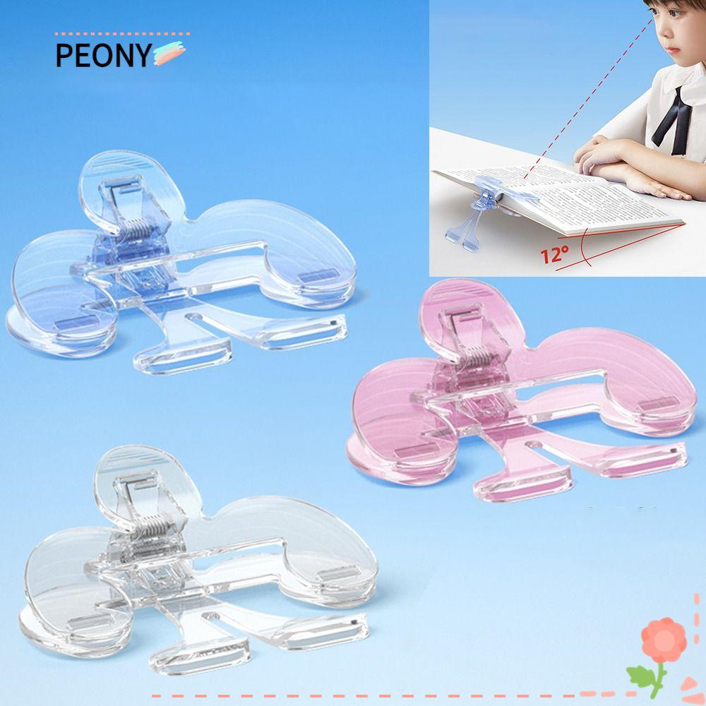 PEONYSG Transparent Book Holder, Fixed Book Clip 12° Reading Bookmark ...