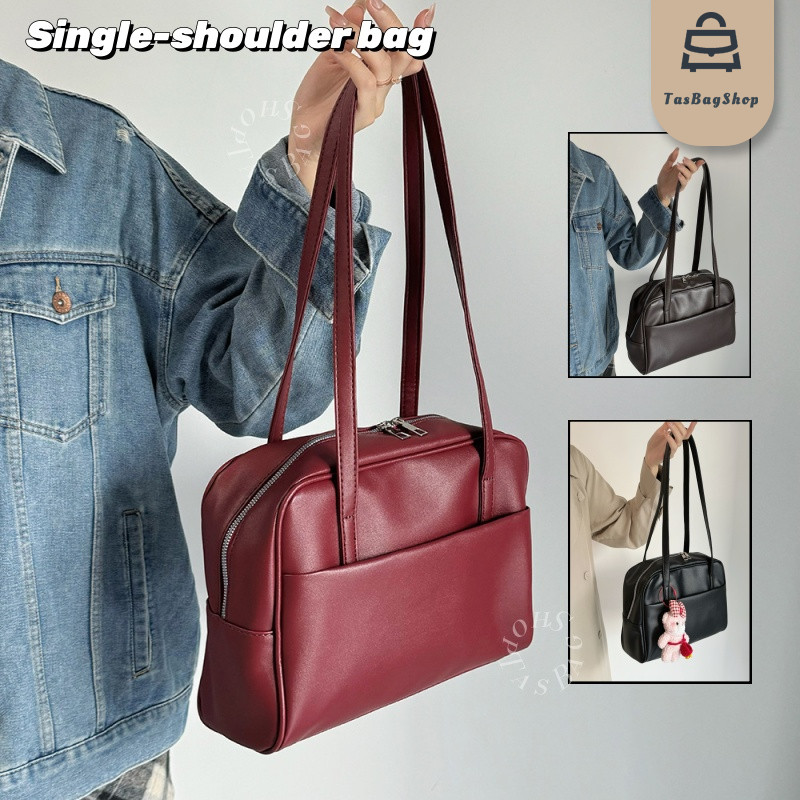 Tas Korean style large-capacity shoulder bag Lady's vintage underarm ...