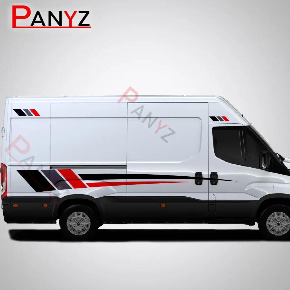 4Pcs Car Door Side Stripes Stickers Camper Van Motorhome Caravan Vinyl ...