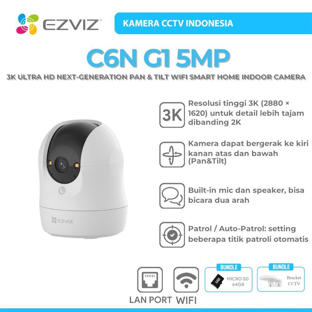 EZVIZ C6N G1 3K/5MP Next Generation Pan Tilt Wi-fi Smart Home cctv ...