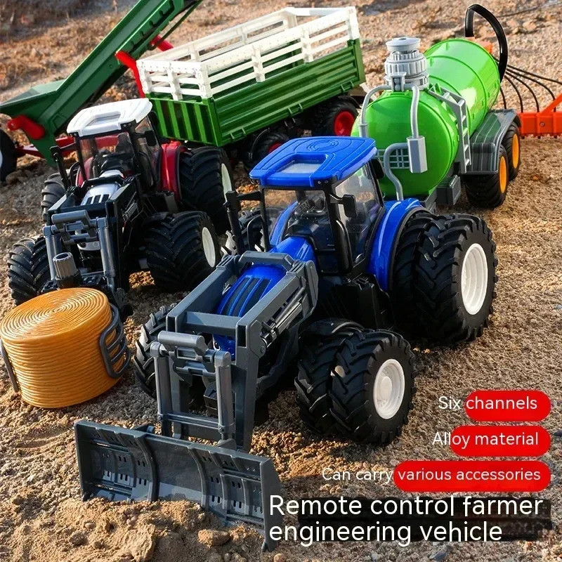 1:24 Alloy Remote-controlled Tractor Toy With Headlights Simulation ...