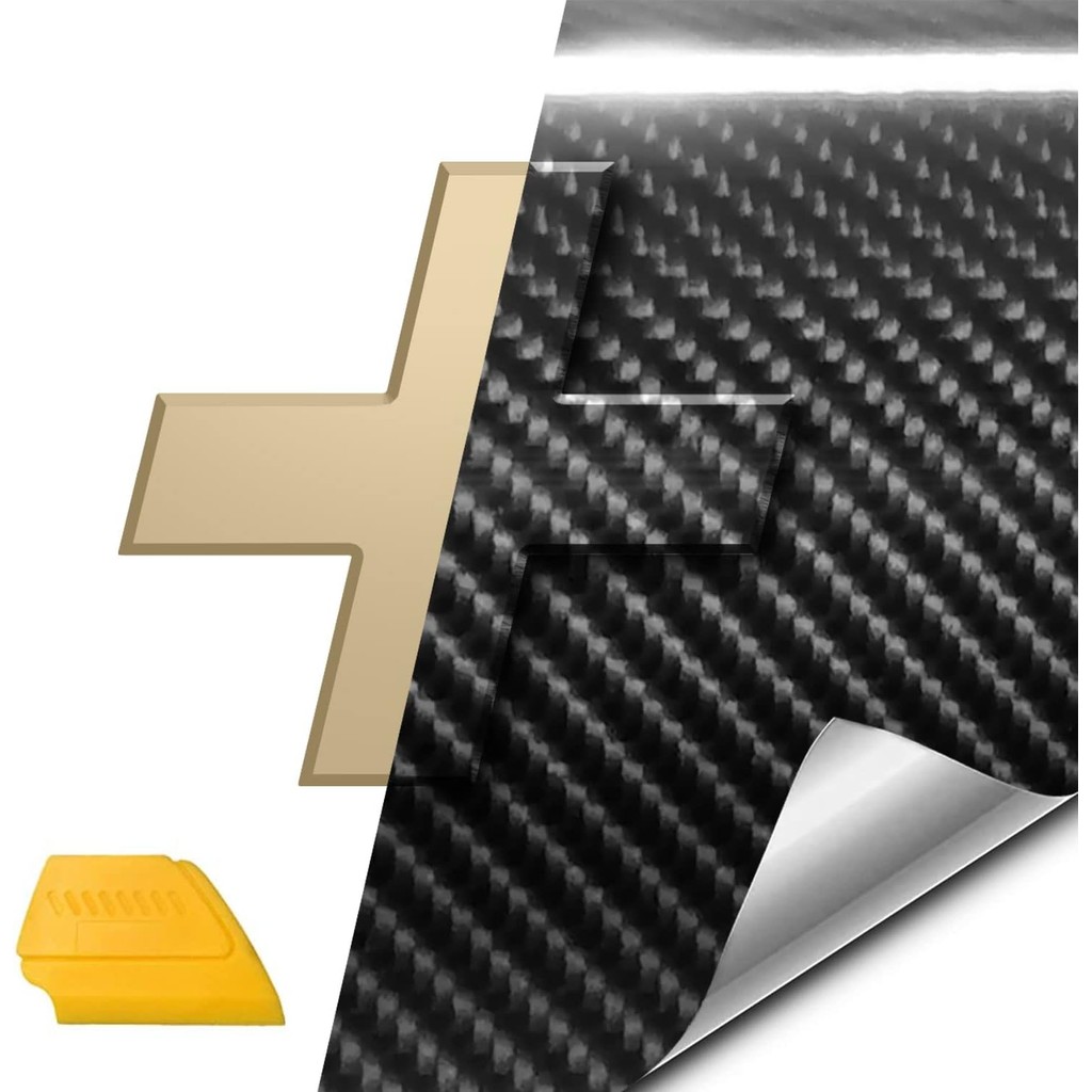 VViViD Vinyl Car Wrap Emblem, Tek R Gloss Black Carbon Fiber ...