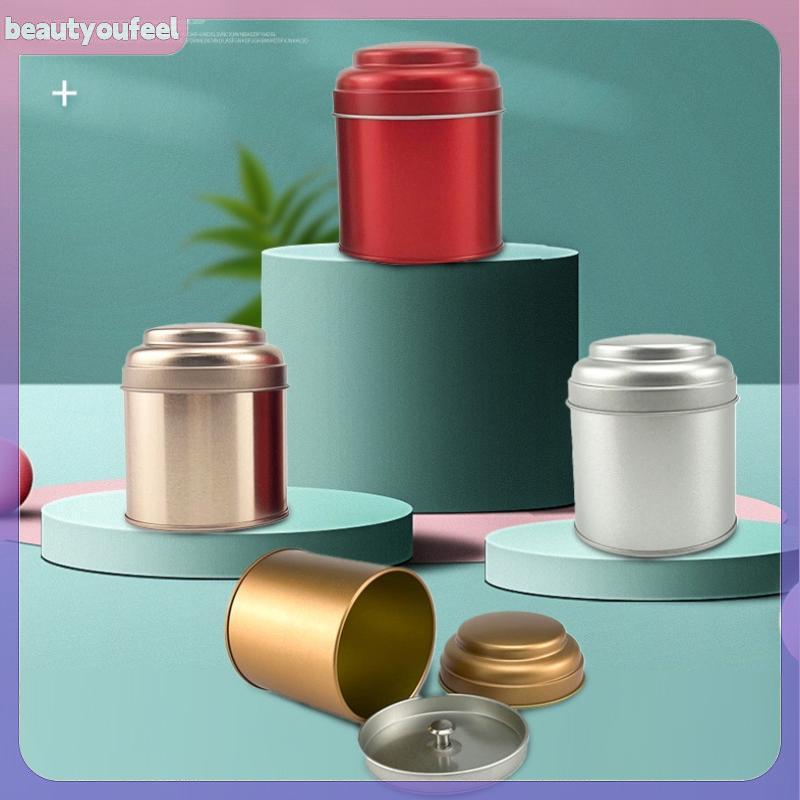 [Beautyoufeel] 50g Small Tea Tins Canister With Airtight Double Lids ...