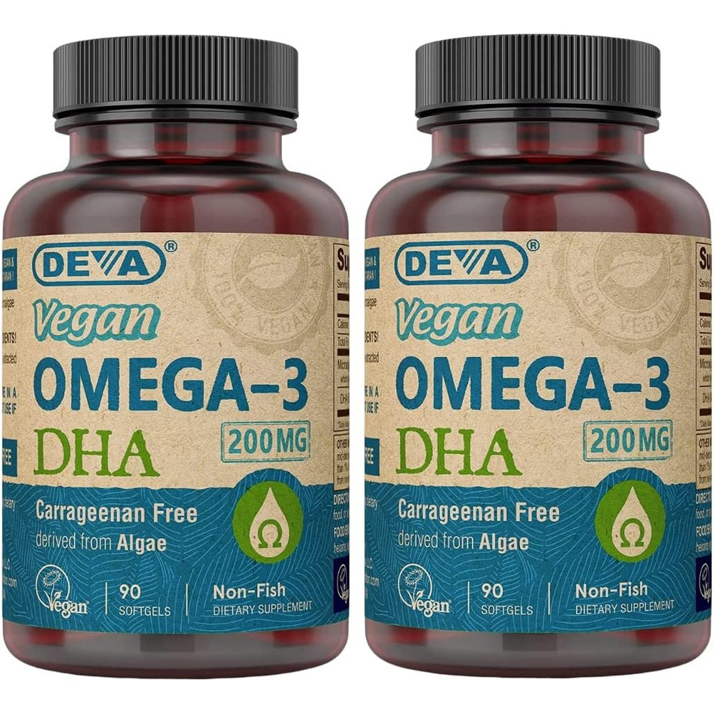 DEVA Vegan Omega-3 DHA Supplement, Once-Per-Day Softgel 200 MG ...