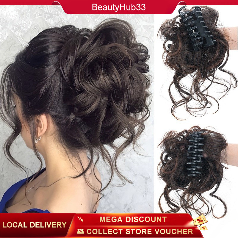 Lazy person grabbing clip flower bud meatball head fake hair loop hair ...