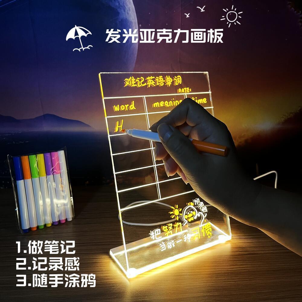 Erasable Small Blackboard for with Lighted Transparent Acrylic Night ...