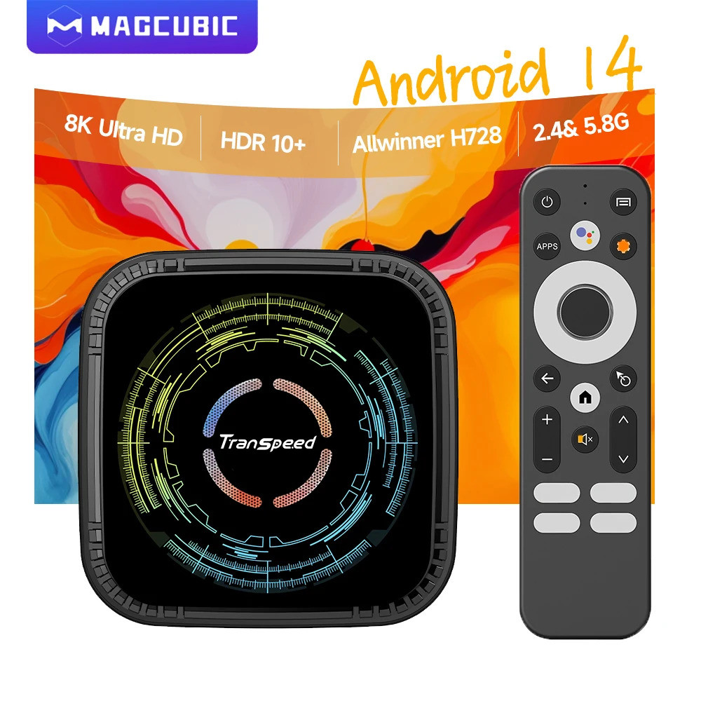 Transpeed Allwinner H728 Android 14 Voice Tv Box 8k Hdr10+ Dual Wifi6 ...