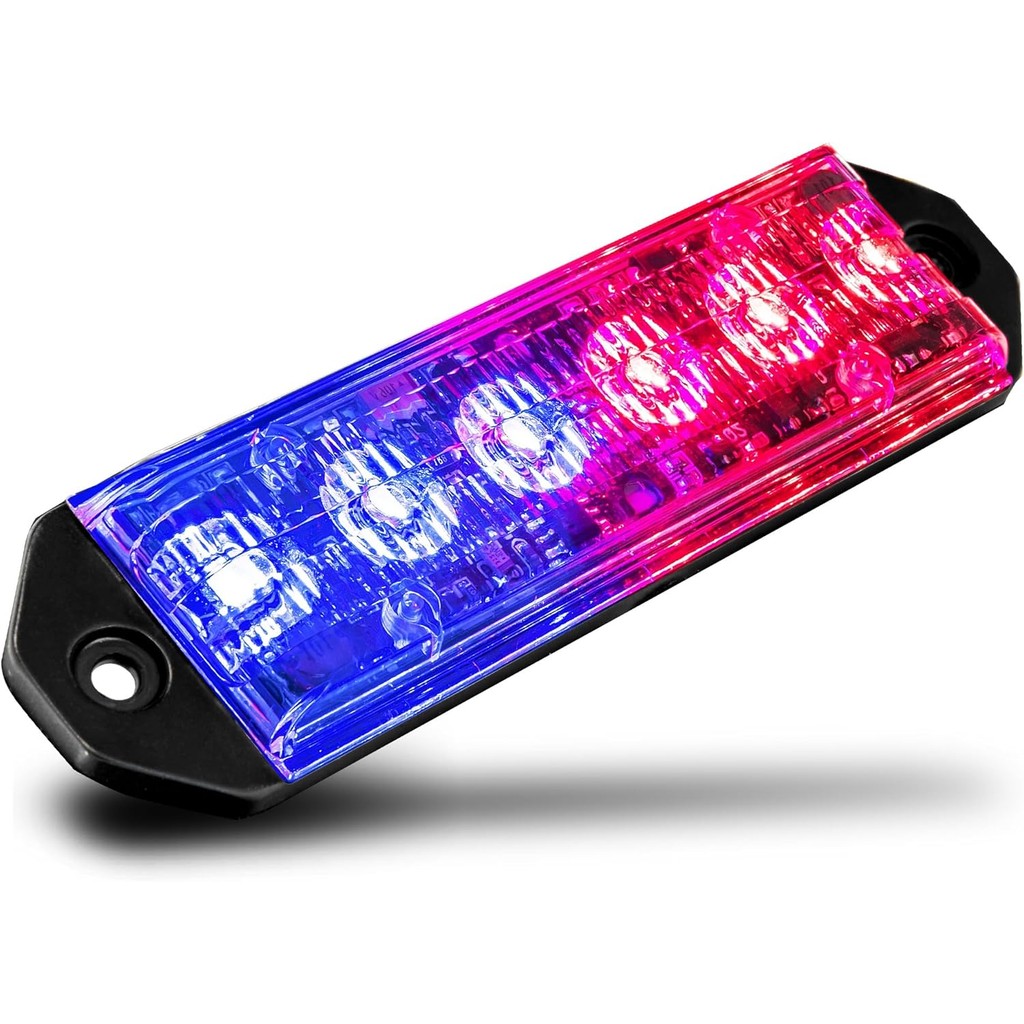 LAMPHUS PlanarFlash 6W Blue Red LED Surface Mount Police Grill Strobe ...