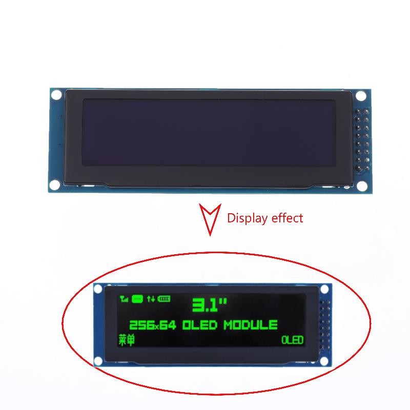 3.12 Inch OLED Display Module SSD1322 256x64 For Arduino STM32 SPI I2C ...