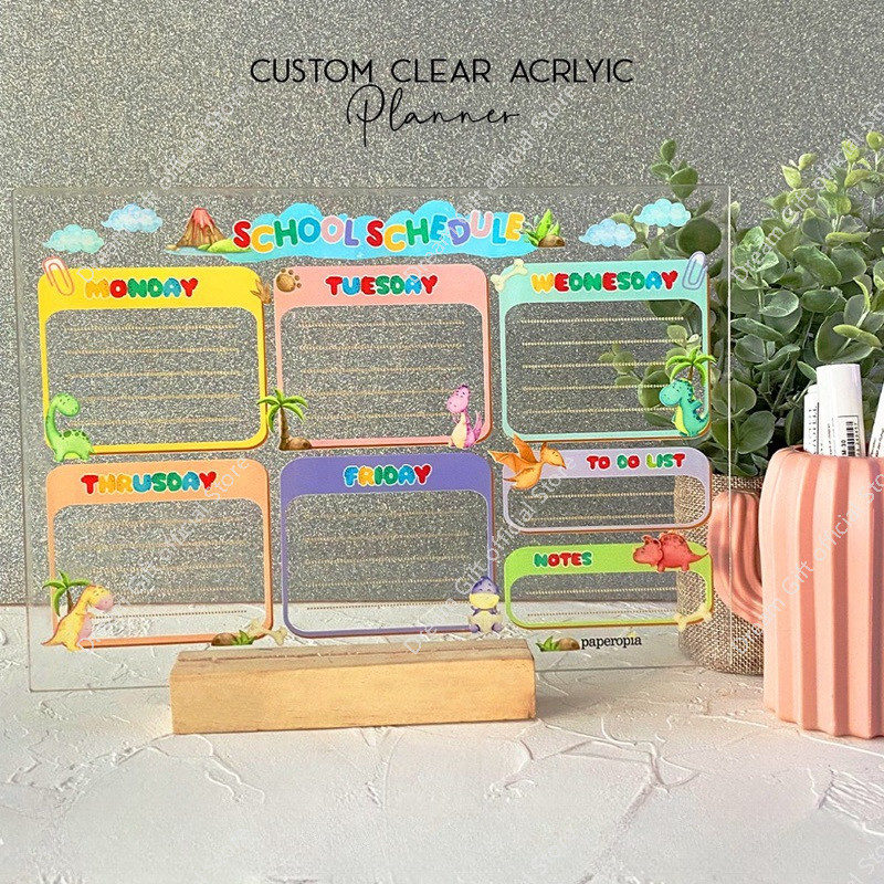 Acrylic planner, acrylic schedule board, kids planner board paperopia ...