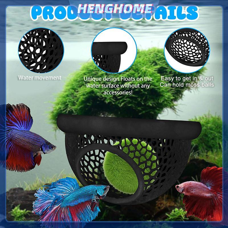 HENGHOME Floating Betta Hide & Shrimp Cave – 3-in-1 Aquarium Hammock ...