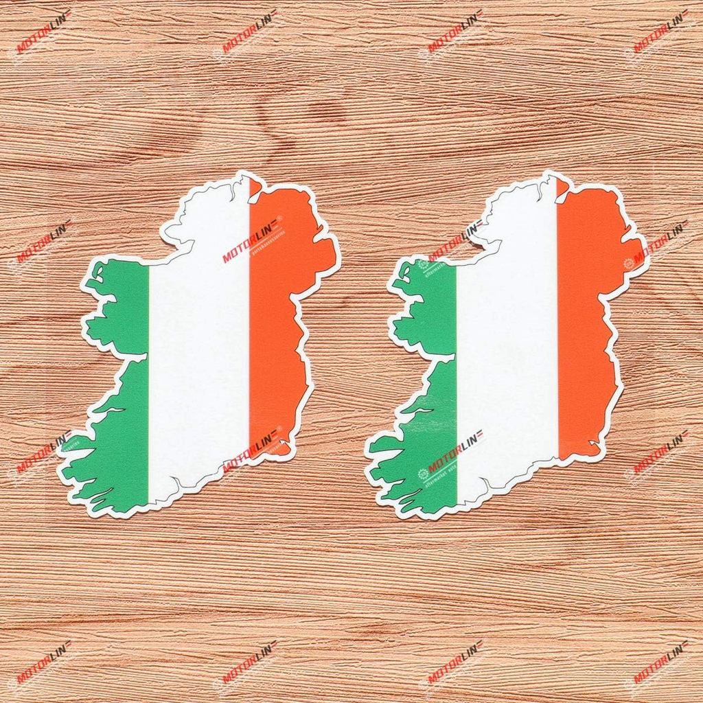 Ireland Irish Flag Map Outline Vinyl Decal Sticker- 2 Pack Glossy, 4 ...