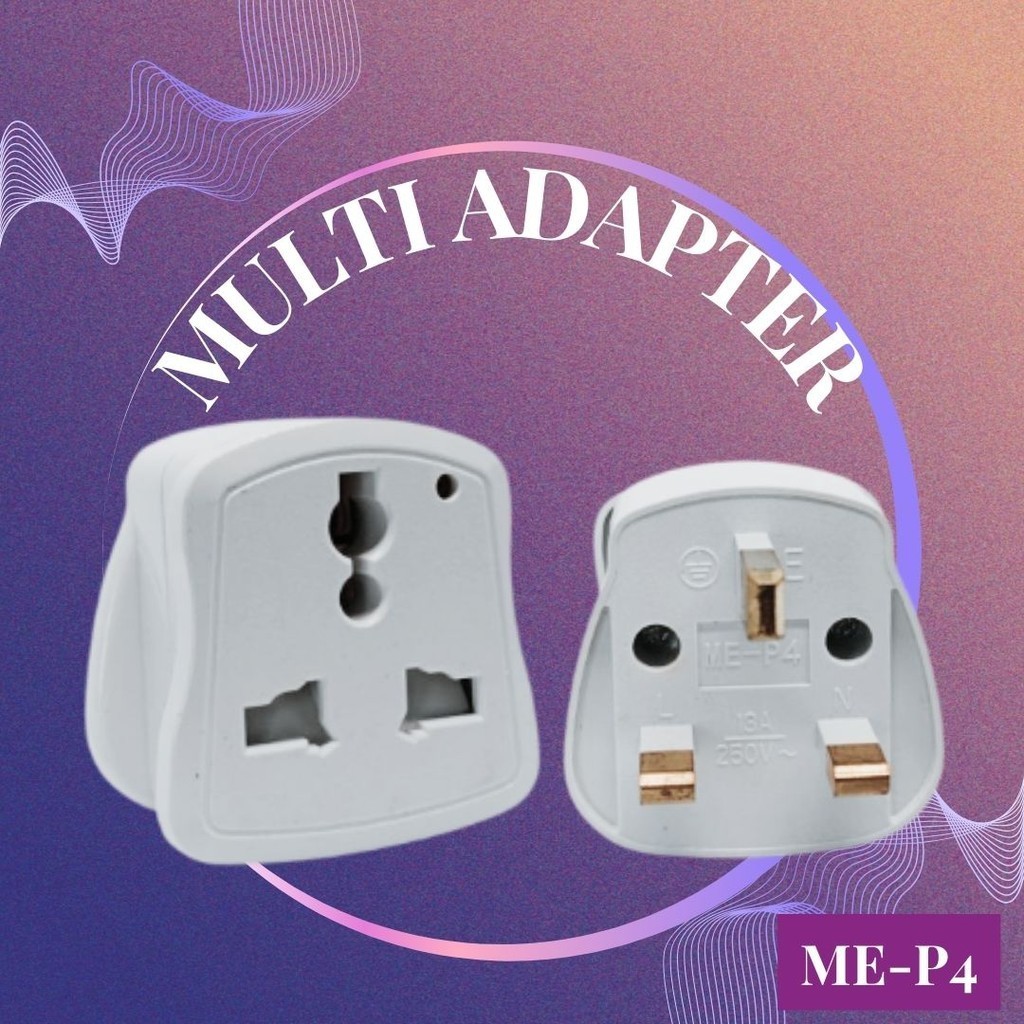 3-Pin Universal Adapter Plug Head UK Plug Socket Adaptor ( ME-P4 / ME ...