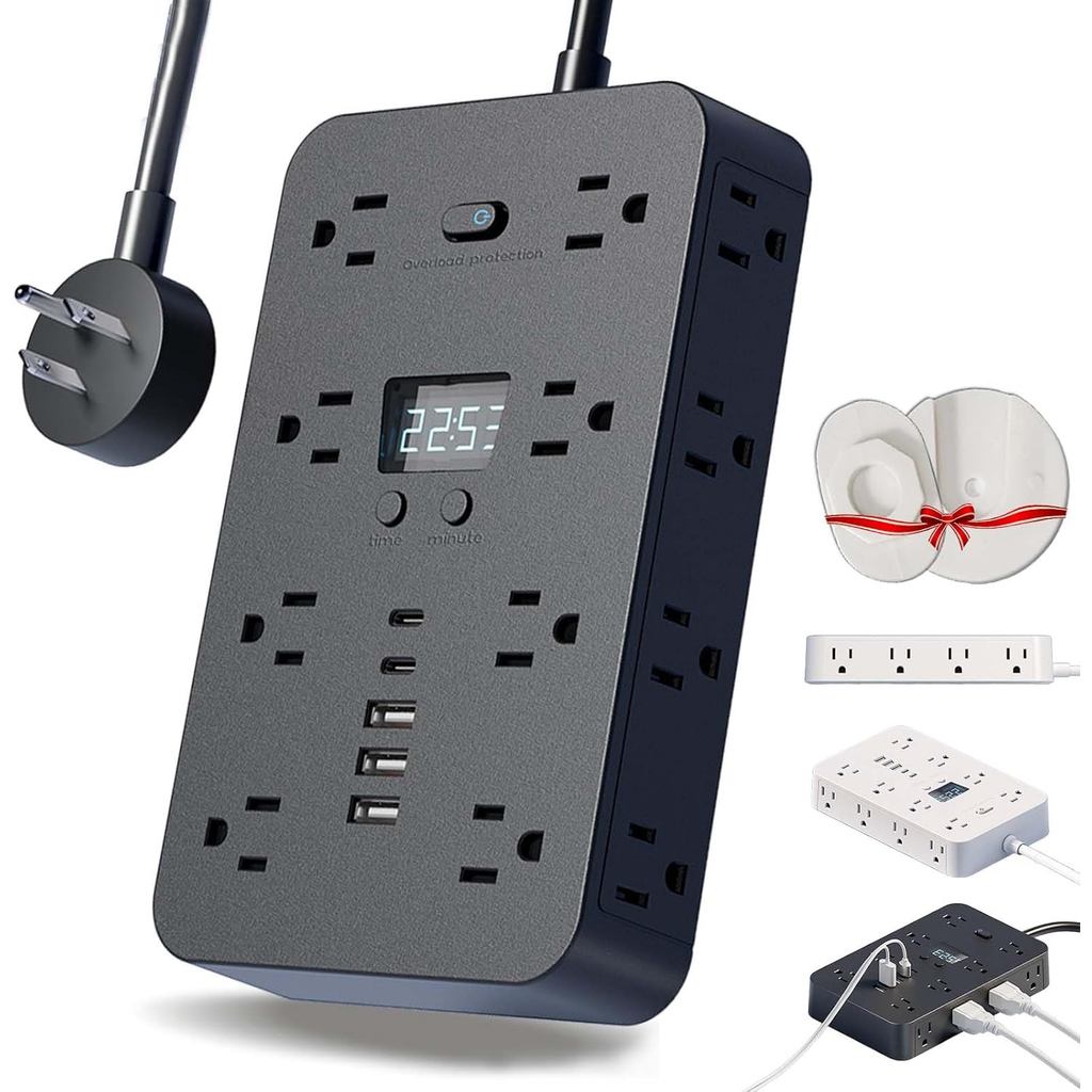 16-in-1 Power Strip with Switch & Surge Protection, ETL Listed ...