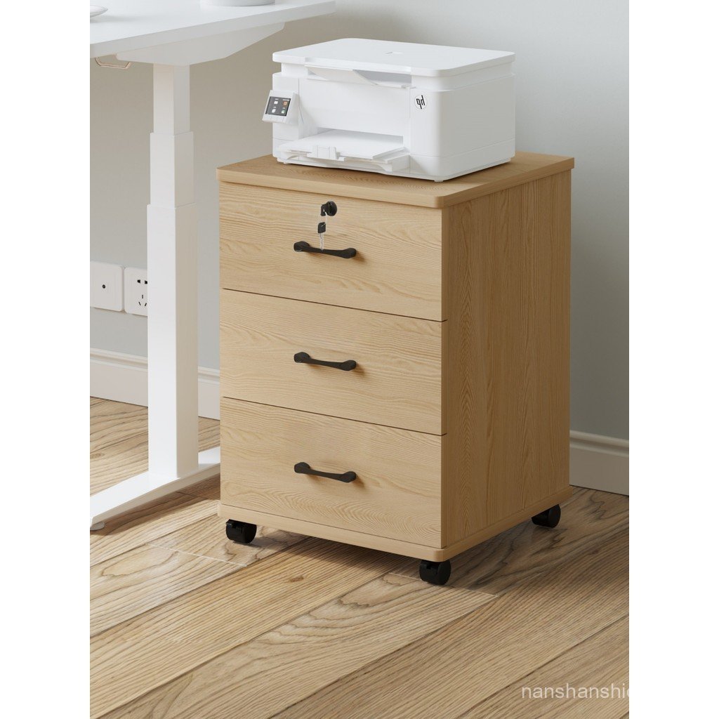 Complete File Cabinet Office Solid Wood Lockable Small Cabinet Mobile ...