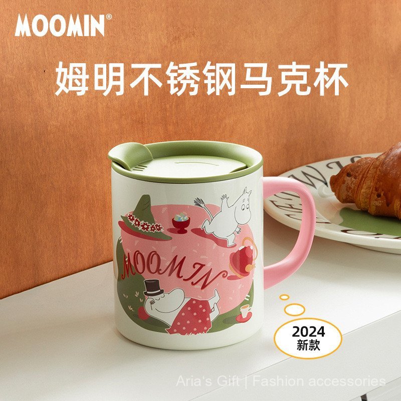 [Aria]Moming moomin Stainless Steel Mug with Cover | Shopee Singapore