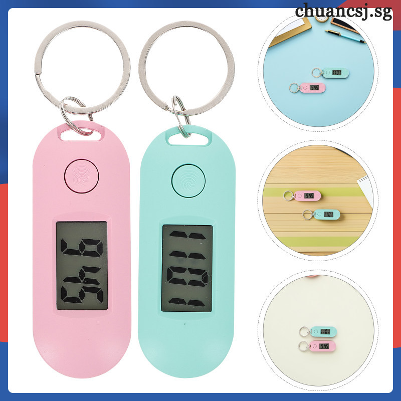 4 Pcs Clip on Pocket Watch Cute Keychain Electronic with Digital Clock ...