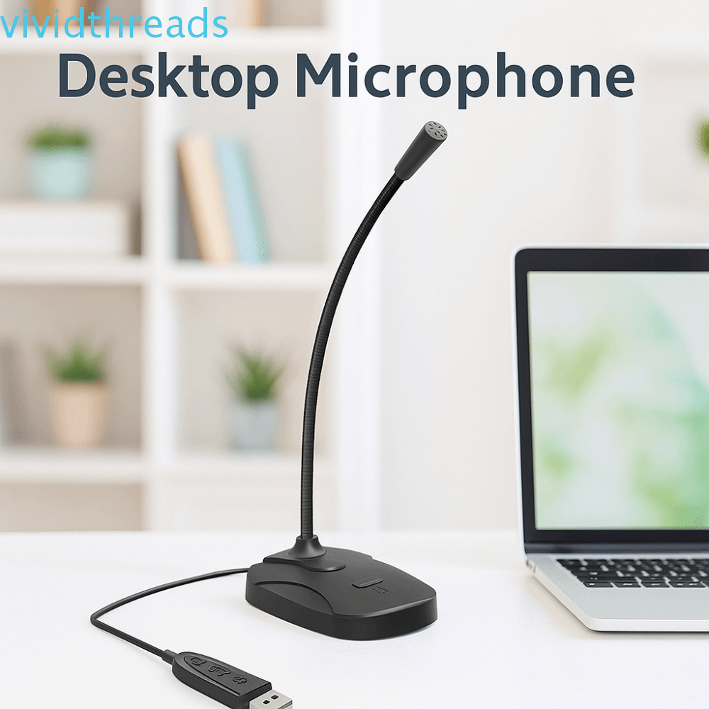 VIVIDTHREADS USB Desktop Microphone, Adjustable Hose Noise Cancelling ...