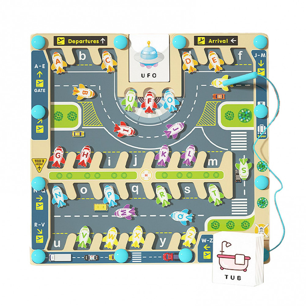 Magnetic Alphabet Maze Toy Large Size Airport Terminal Alphabet Match ...