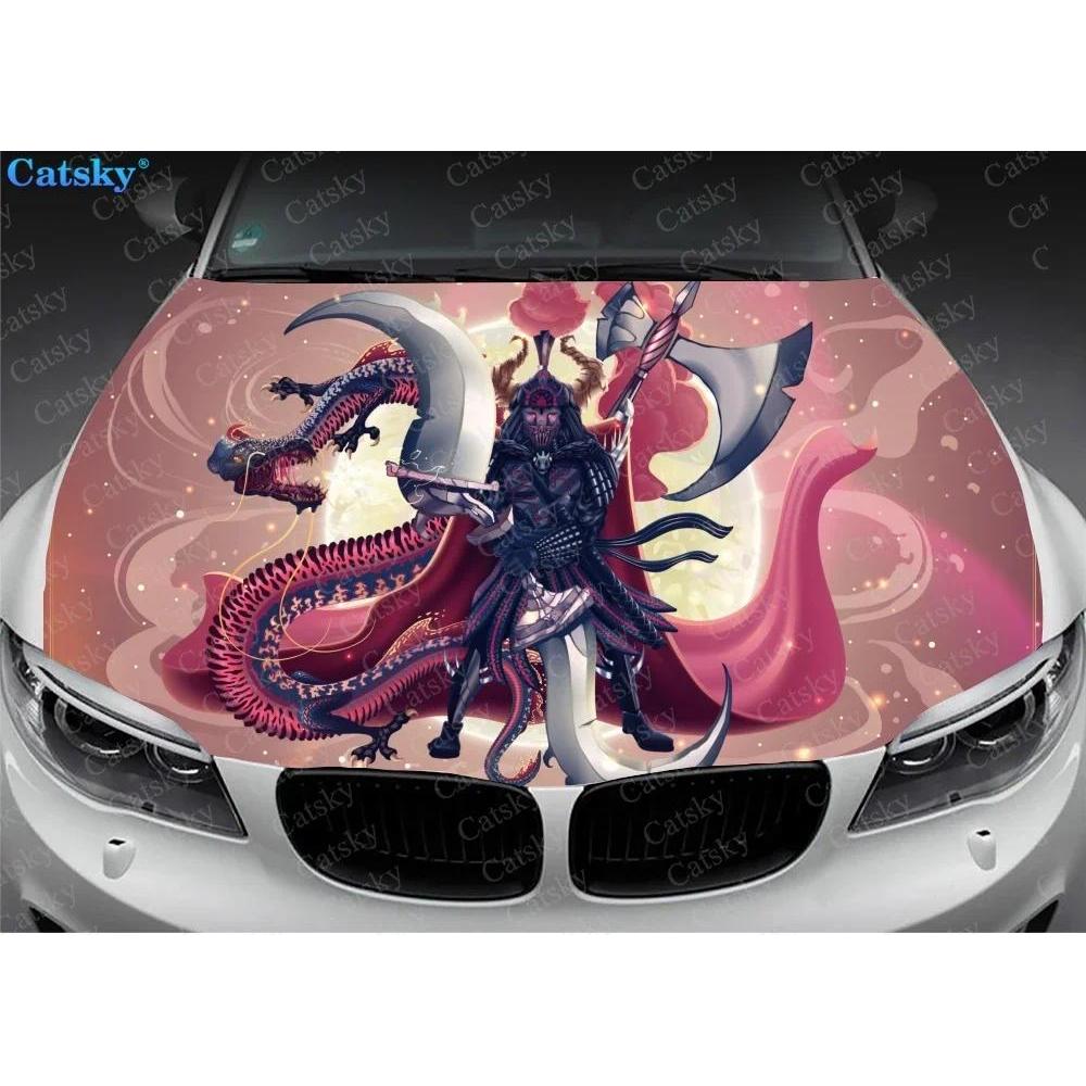 Samurai, Japanese samurai,Samurai, Japanese samurai,Car hood wrap lion ...