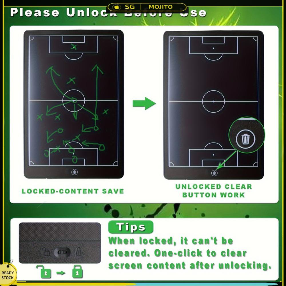 16 Inch LCD Soccer Coaching Board with Stylus Pen Strategy Marker Board ...
