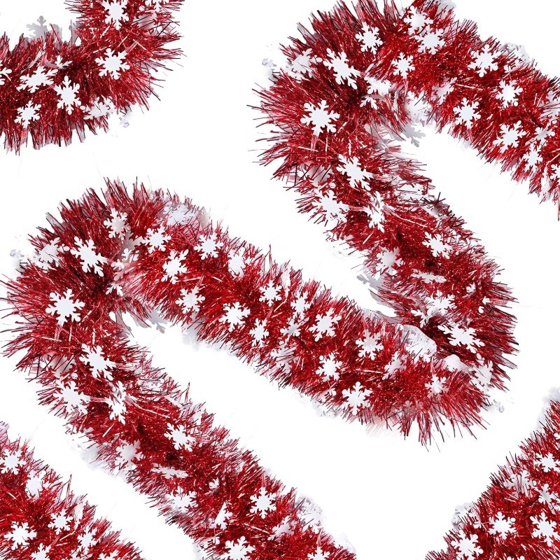Christmas Tree 2M Red Decor Streamer Snowflake Xmas Tree Garlands ...