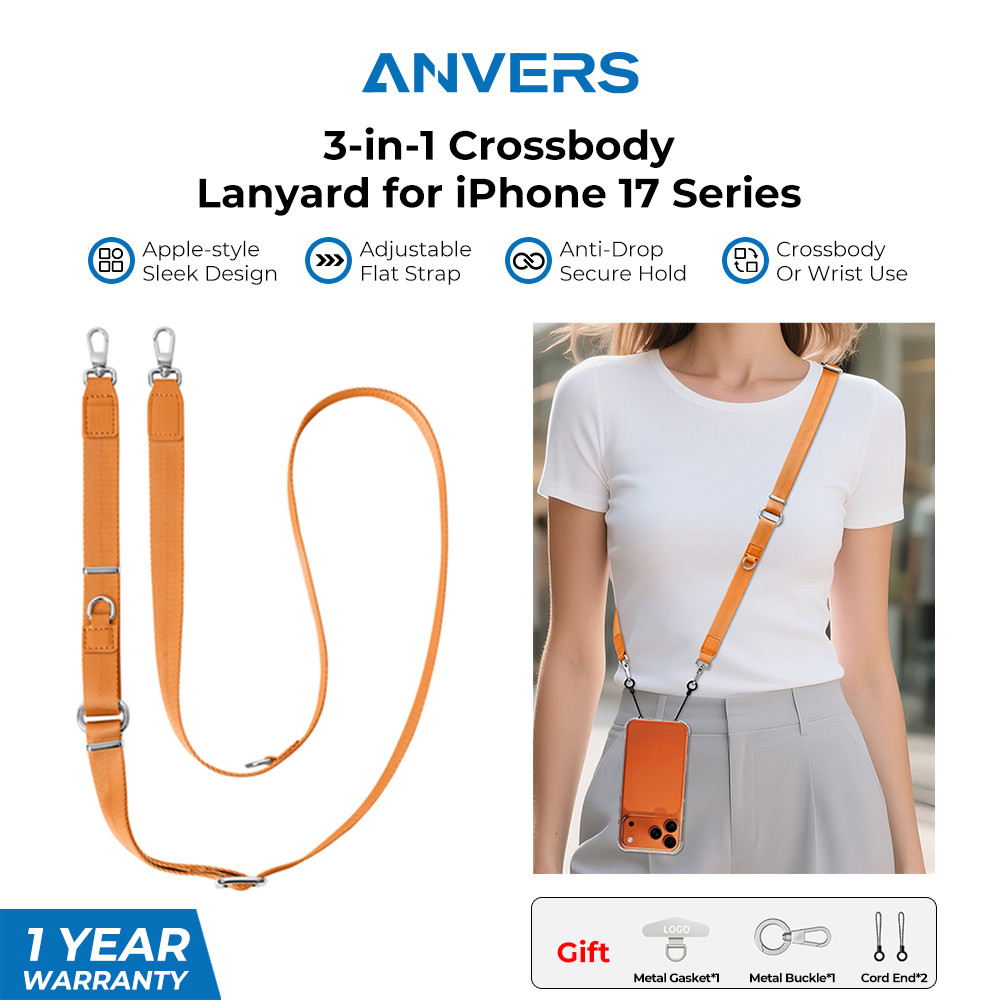 Anvers 140cm Crossbody Strap for iPhone 17 Series – Adjustable Lanyard ...