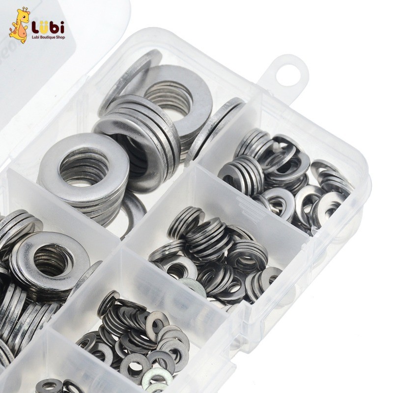 360PCS Flat Washers 304 Stainless Steel M3 M4 M5 M6 M8 M10 Flat Washer ...