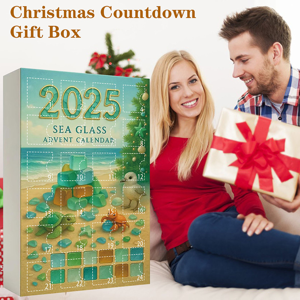 For Christmas Countdown Calendar With Sea Glass Tree Ornaments ...
