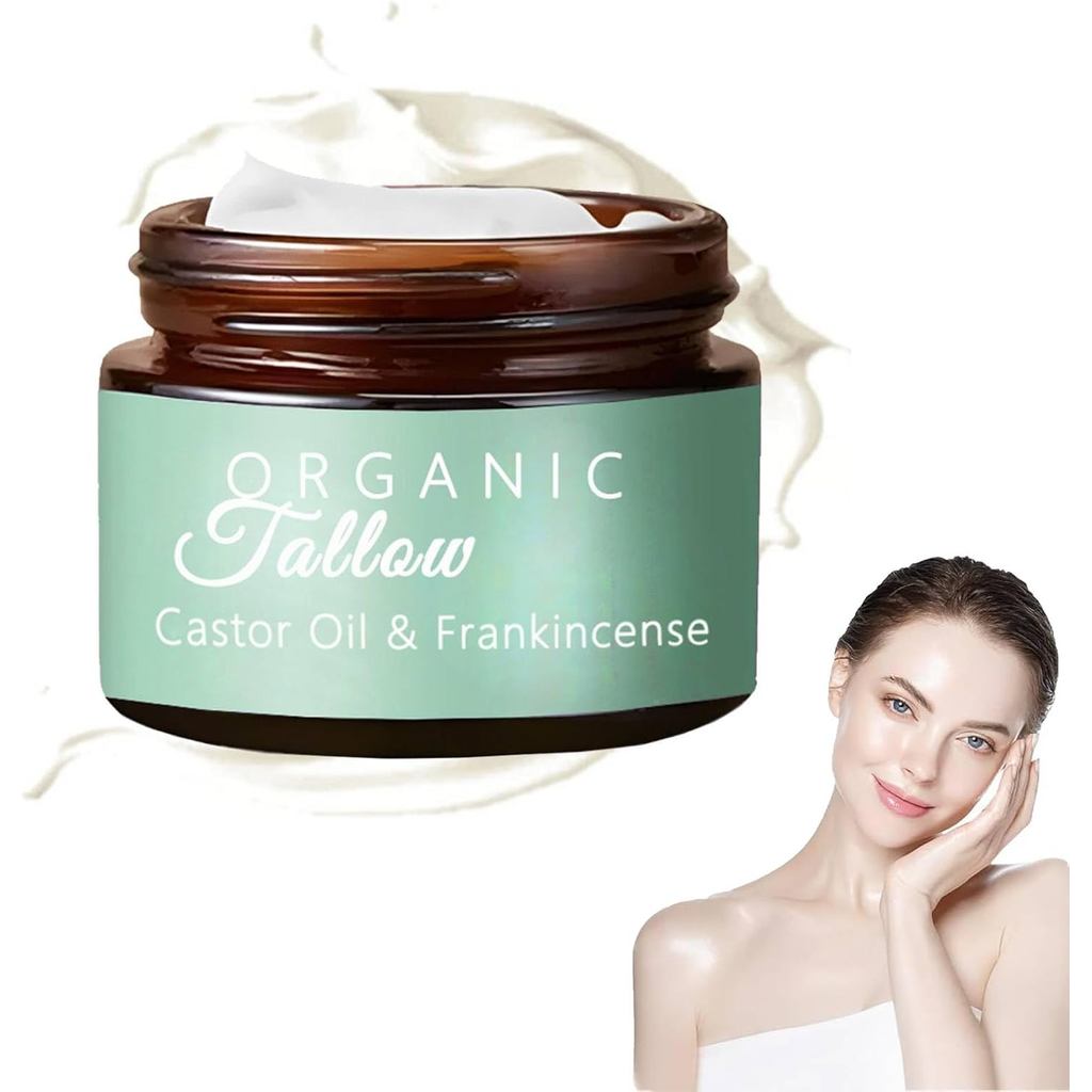 Grass-fed Tallow with Frankincense Oil & Castor Oil, Organic Tallow ...
