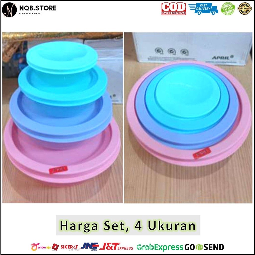 NQB - ALILA VIOLA Round Plastic Jar - Food Storage Set of 4 Sizes with ...