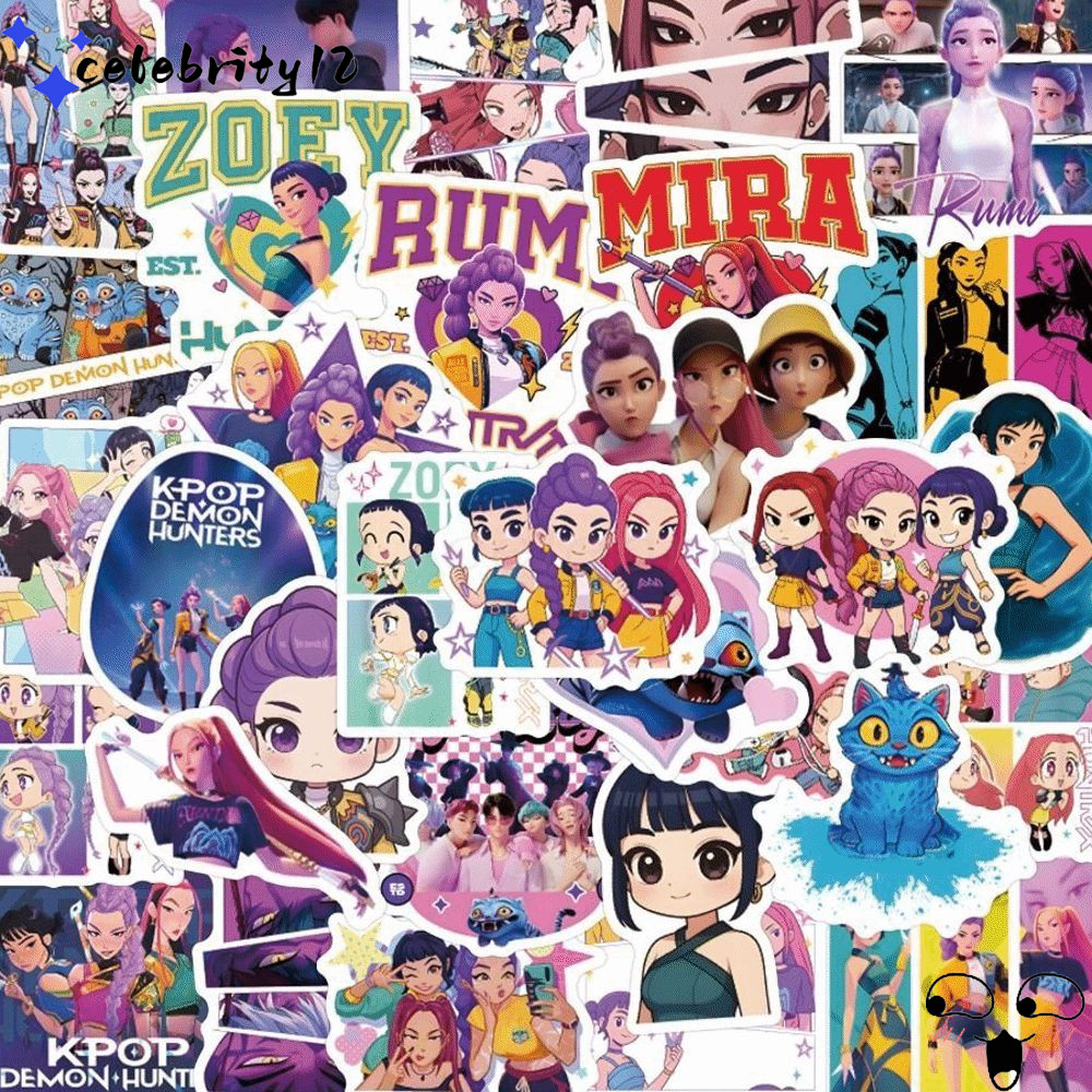 CELEBRITY12 50/55/60/74Pcs Kpop Demon Hunters Stickers, Derpy|DIY Saja ...