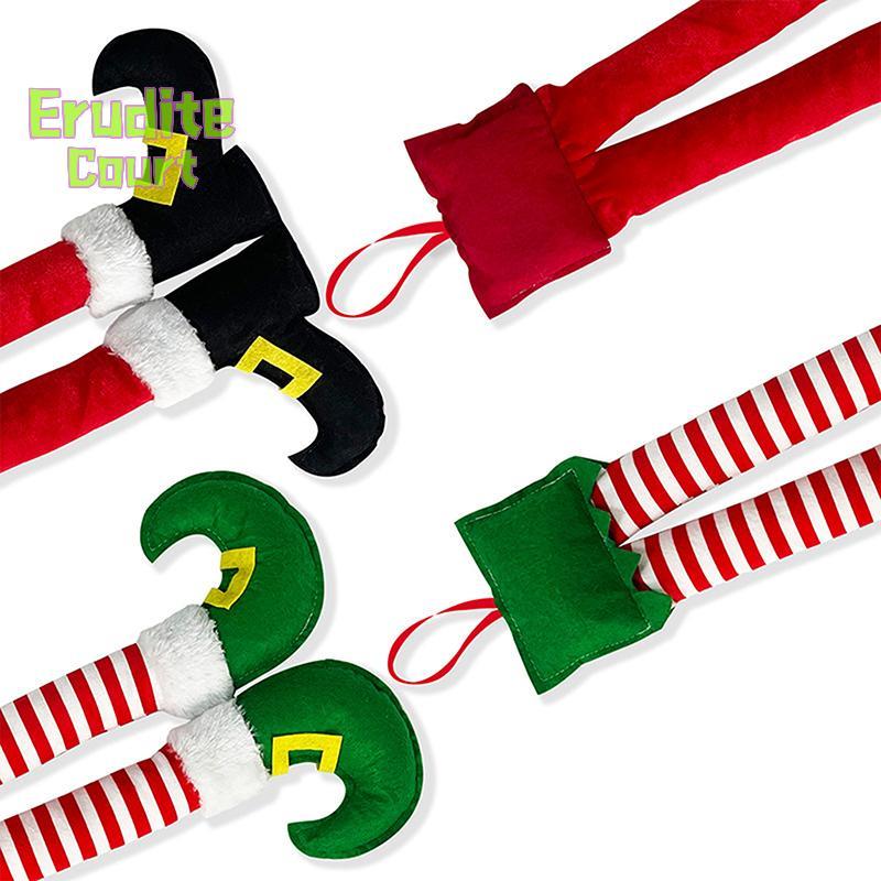 [EruditeCourtS] Christmas Striped Red Elf Leg Hanging Tree Ornament ...