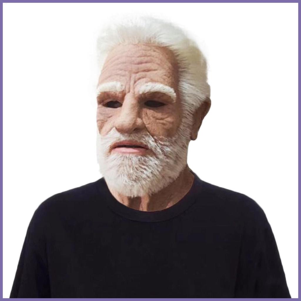 Halloween Old Man Face Cover Halloween Realistic Latex Face Cover for ...