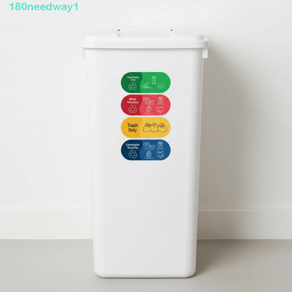 NEEDWAYJ 10pcs Trash Bin Sticker, Waterproof Vinyl Recycling Sorting ...