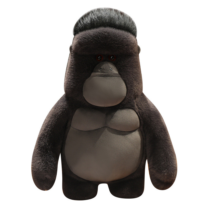 Realistic Gorilla Plush Toy, Cute Black Ape Stuffed Animal with ...
