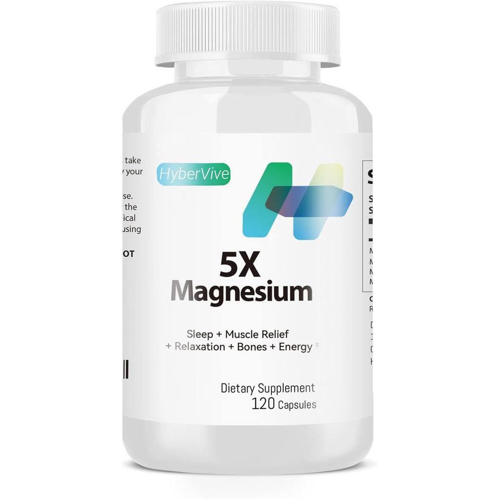 Magnesium Glycinate Supplement – 5X Magnesium Blend with Aquamin for ...