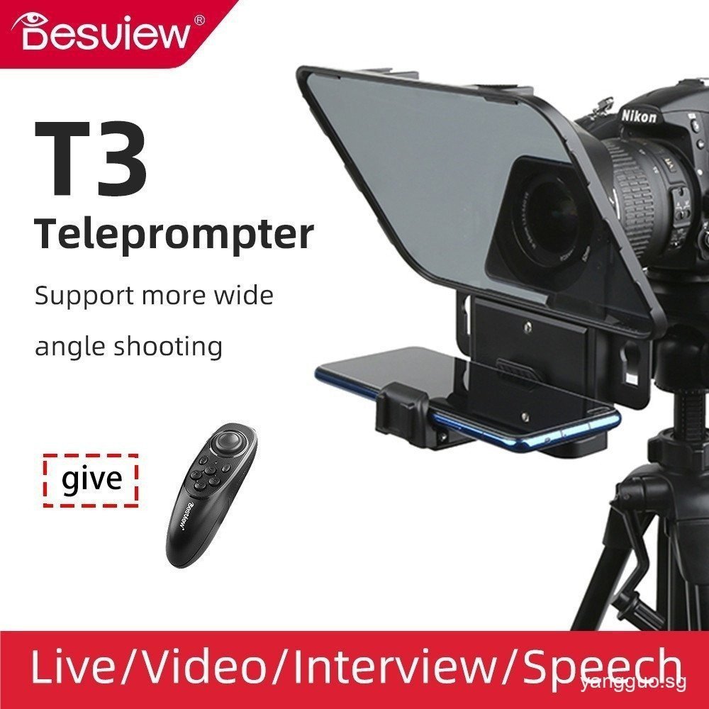 Desview T3 Teleprompter Phone DSLR Recording Portable Teleprompter for ...