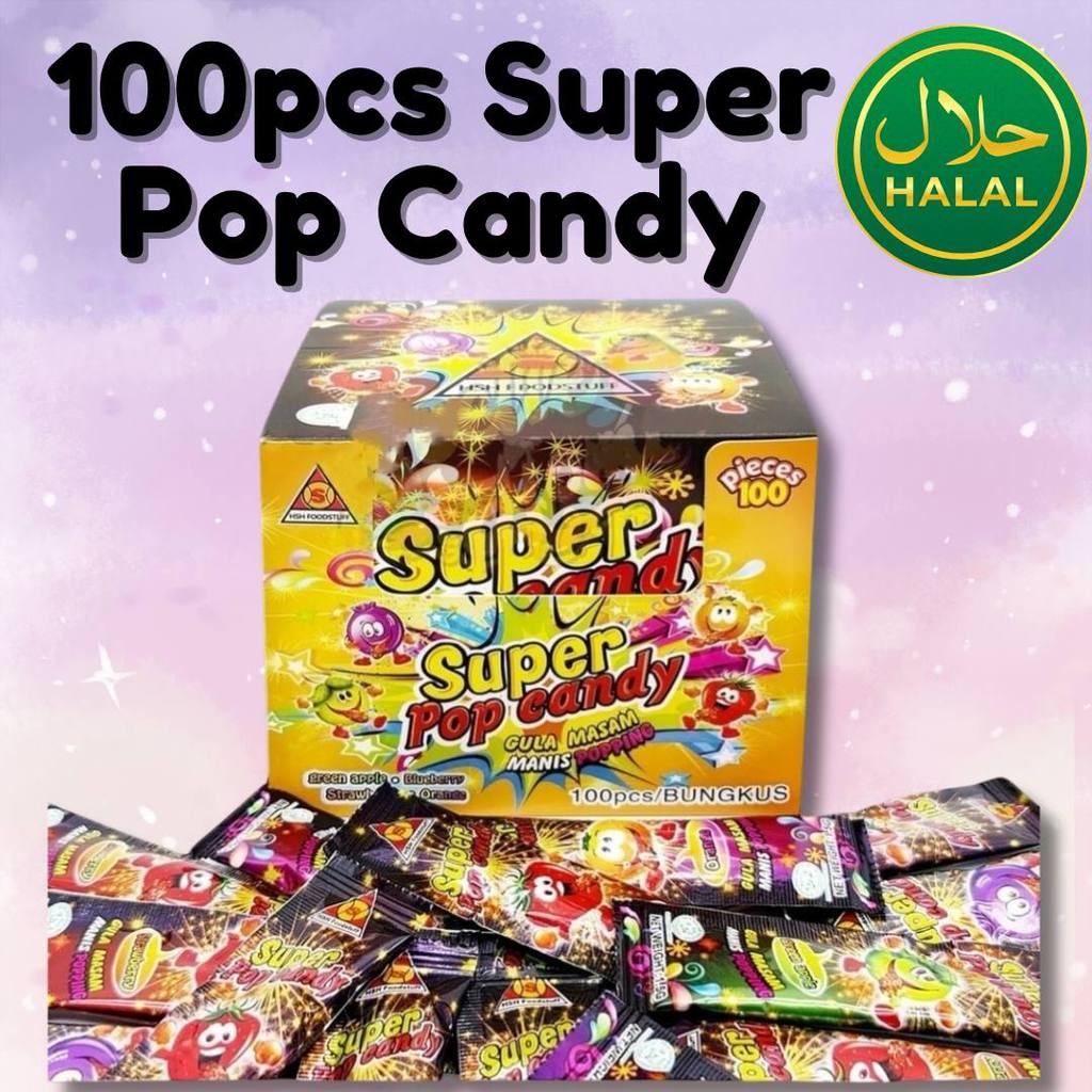100pcs Super Pop Popping Candy|Halal Certified|Exploding Candy in Mouth ...