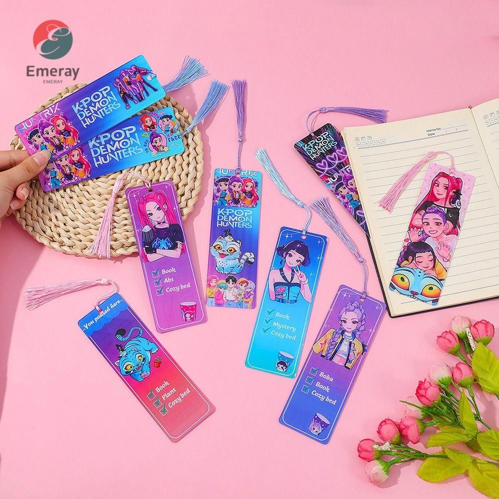 EMERAY Kpop Demon Hunters Bookmarks, Acrylic With Tassel Anime Book ...