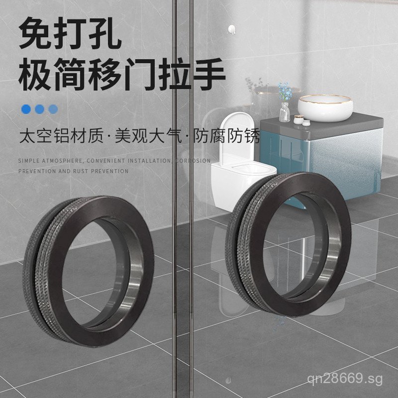 Round Handle Display Cabinet Sliding Door Wine Cabinet Push-Pull No ...