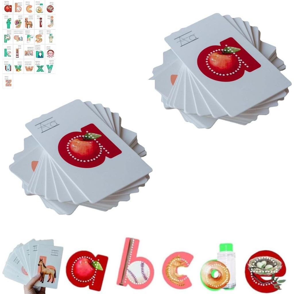 Alphabet Tool - 26 Pcs ABC Learning Cards with Pictograph Mnemonic ...