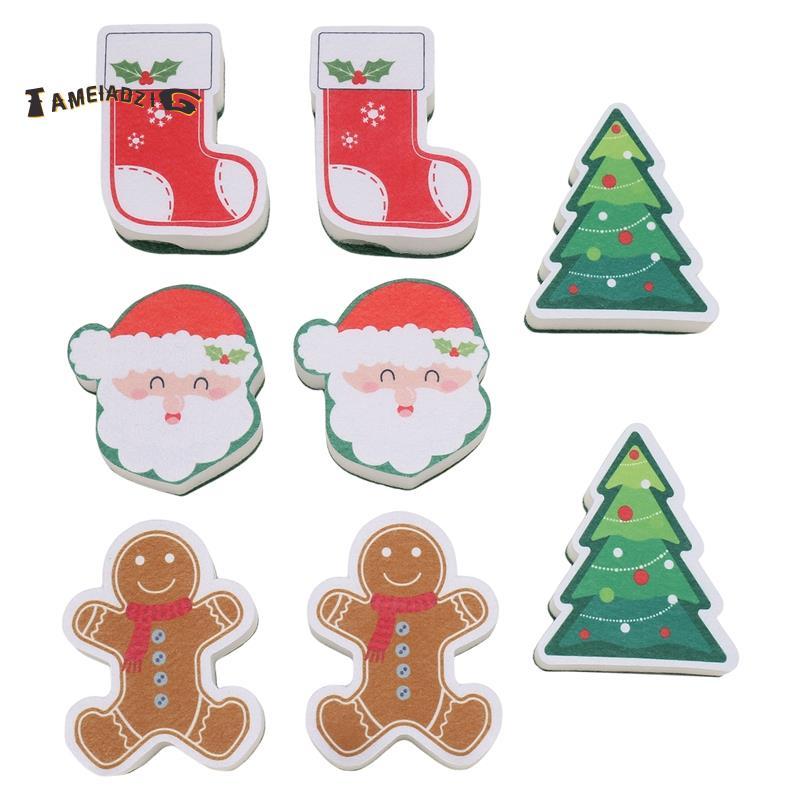 8 Piece Christmas Sponges As Shown Sponge for Washing Dishes Santa ...