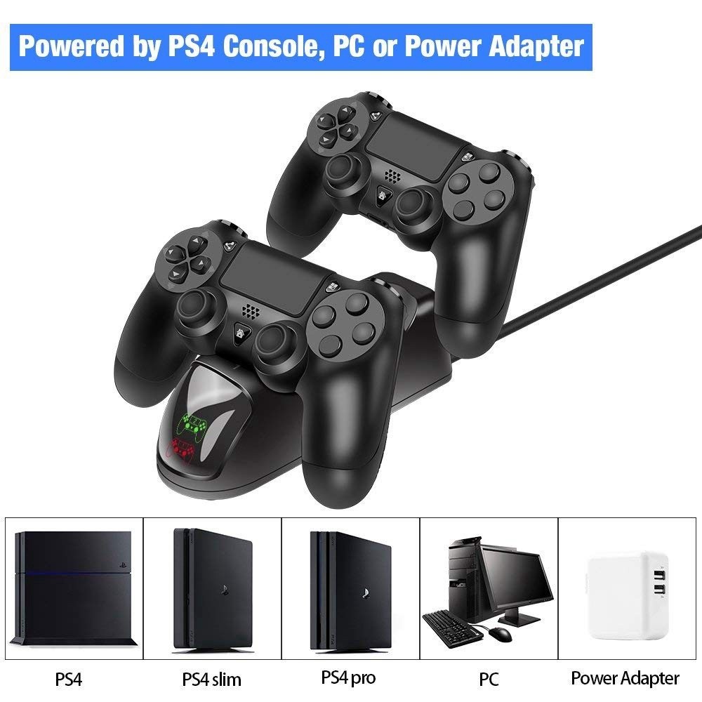 PS4 Dual Shock Controller Dual USB Charging Charger Docking Station ...