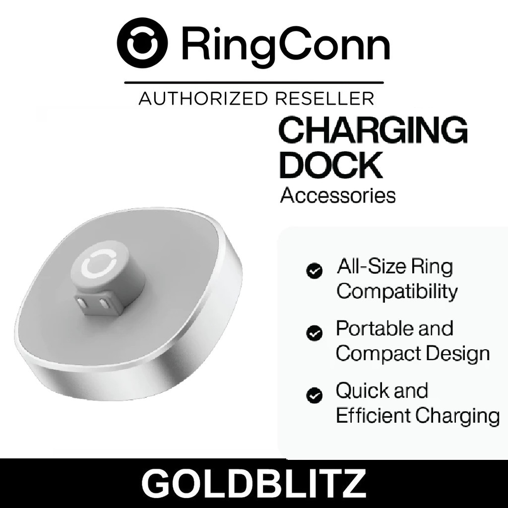 RingConn Smart Ring Charging Dock Silver Black Fits all sizes smartring ...